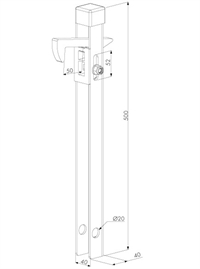 Gate hold-back catch varmgalvaniseret